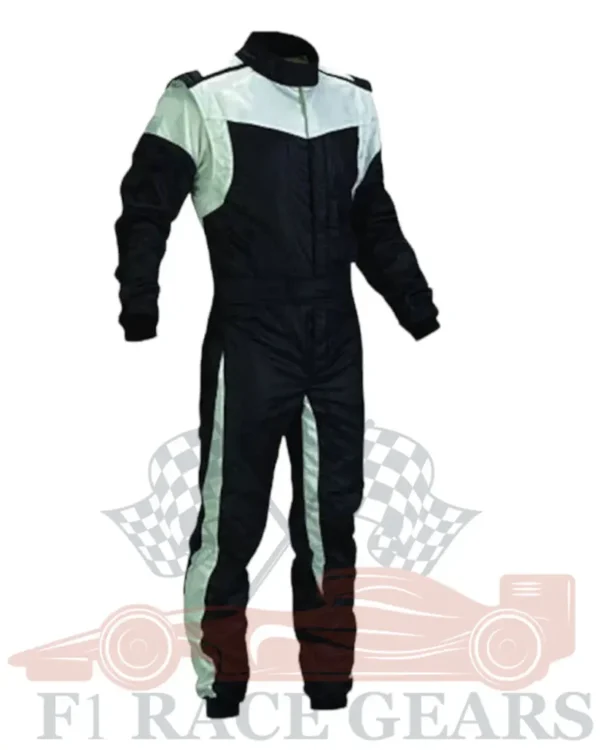 Sfi fire proof 1 Lear flame retardant go kart race suit black white ...